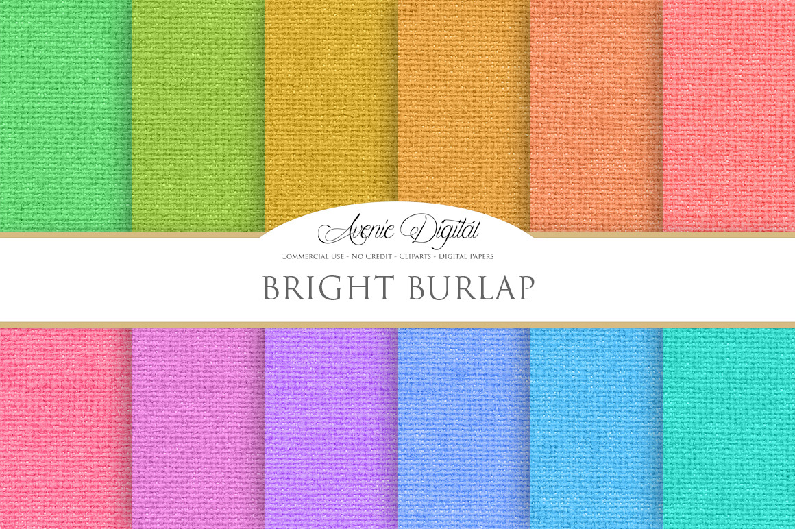 Bright Colorful Burlap Textures, a Texture Graphic by Avenie Digital