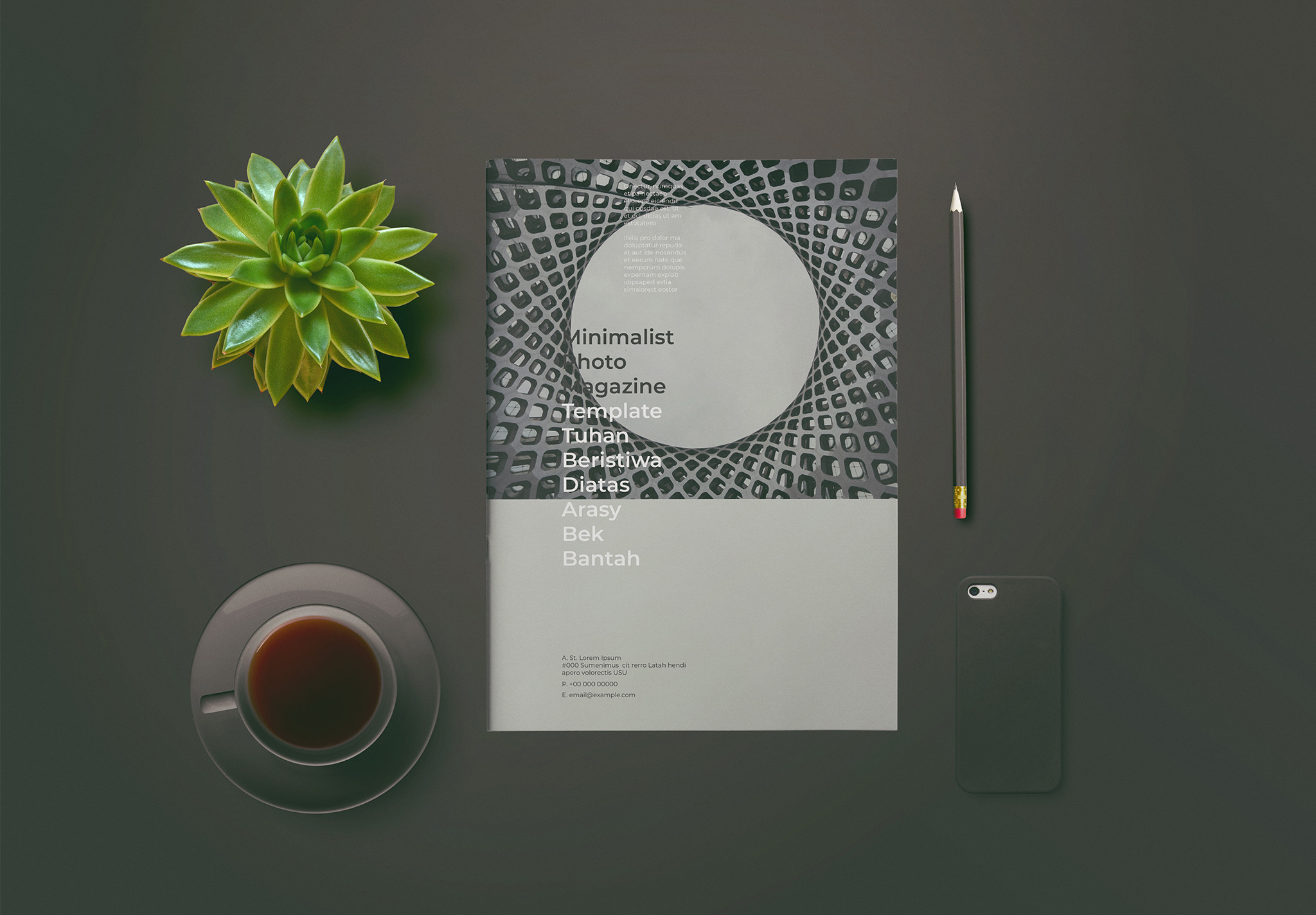 Grey Photo Album Magazine Layout, a Magazine Template by Bizz_District ...
