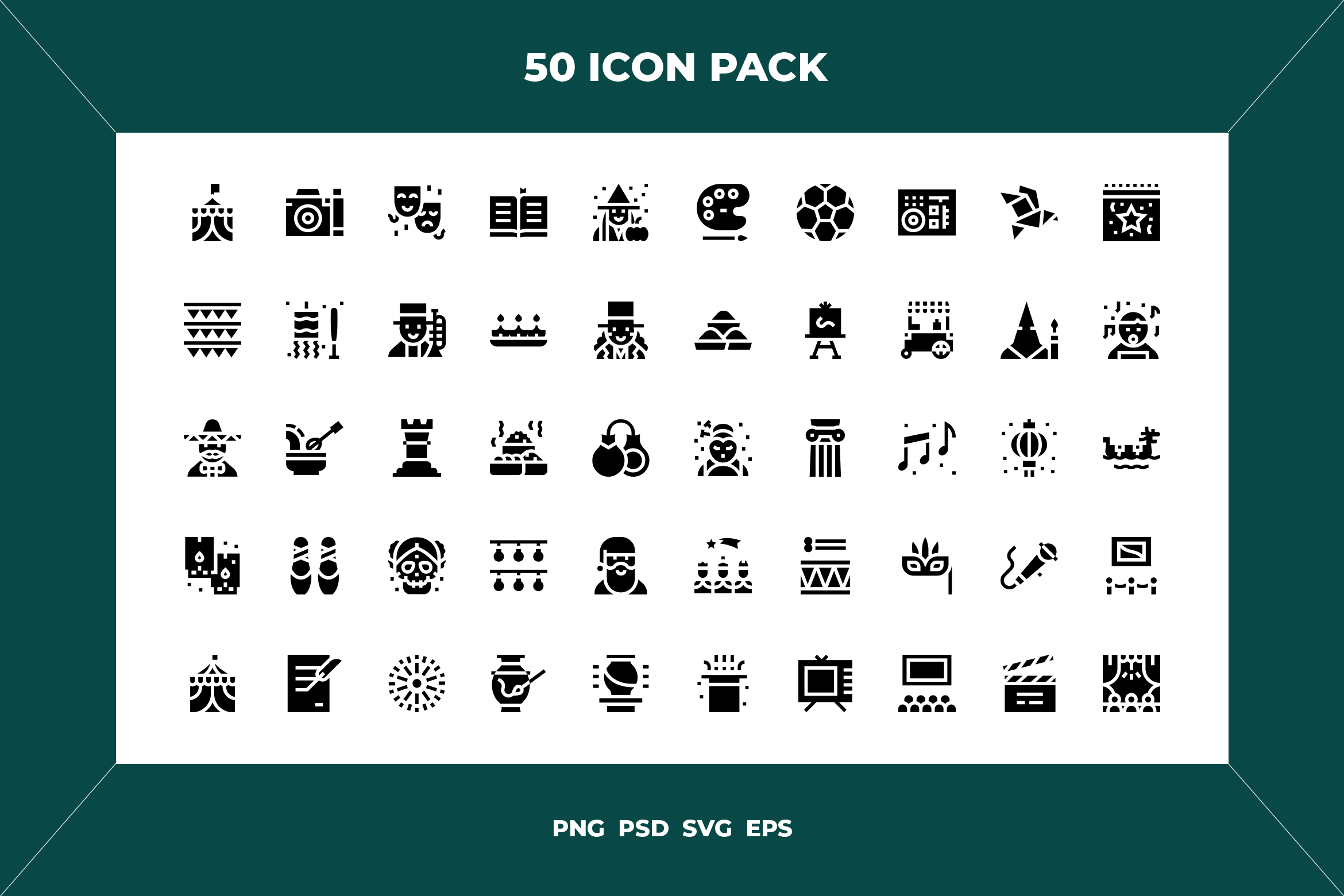 Cultural activities icons, an Outline Icon by Wencory