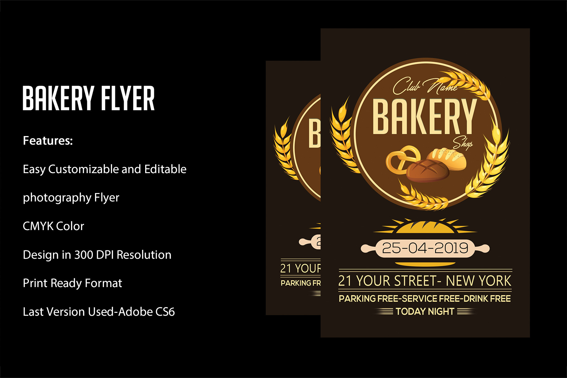Bakery Shop Flyer, a Flyer Template by VaaniDesigns