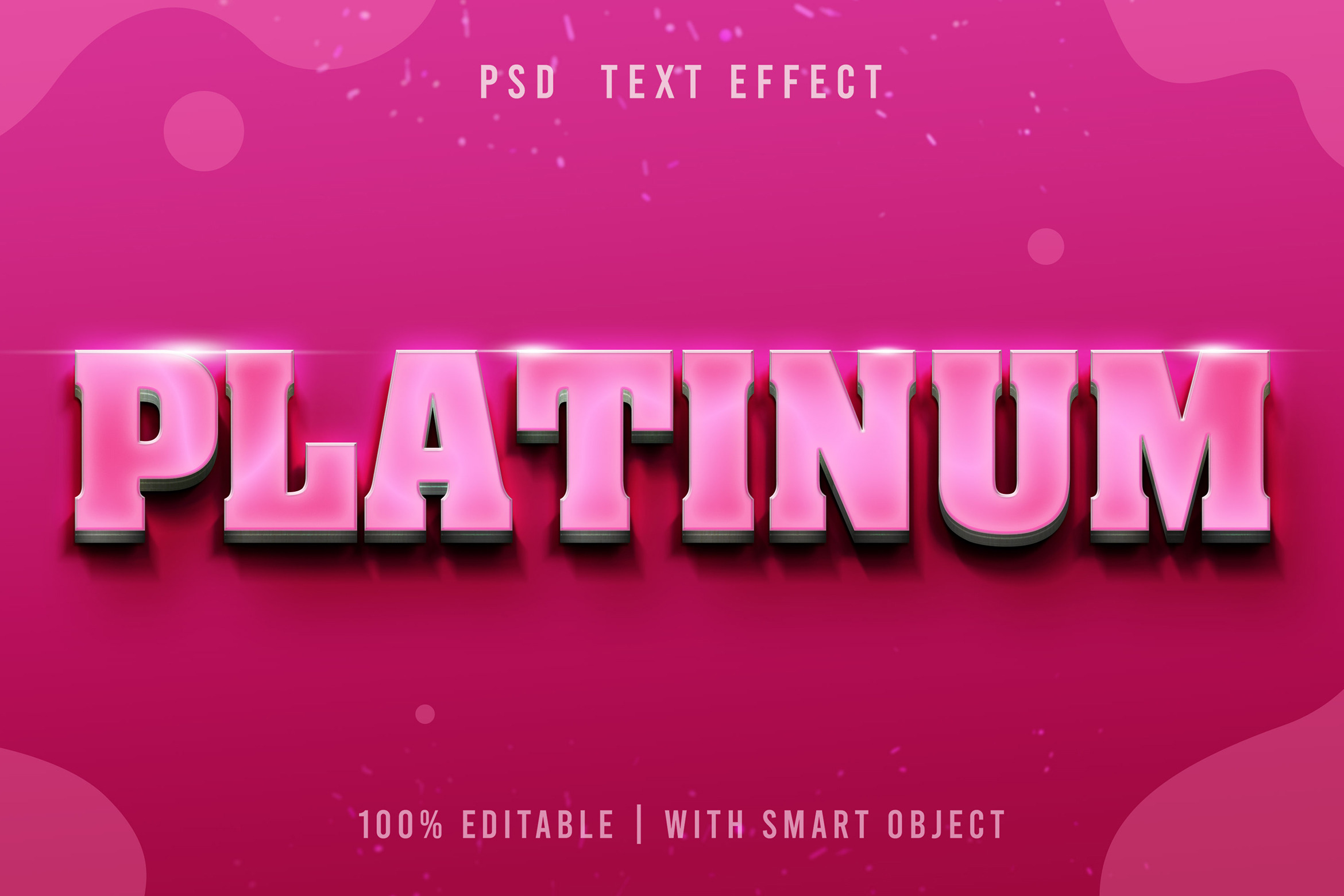 3D Pink Text Effect Template, a Product Mockup by Modaldesain