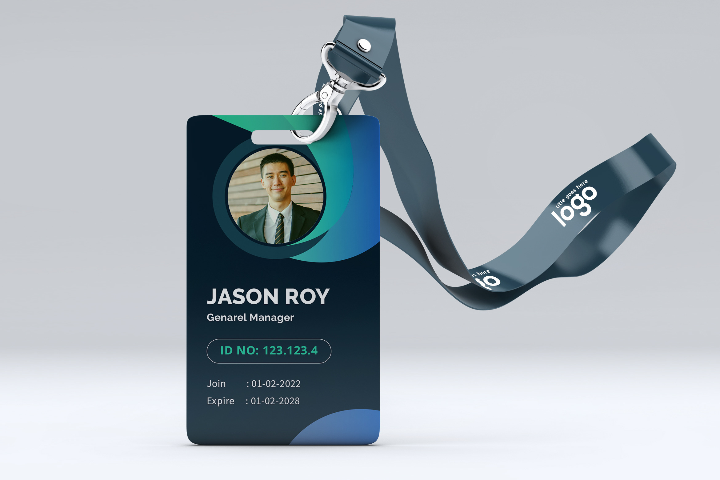 Beautiful Gradient Wavy ID Card, a Stationery Template by ZAAS