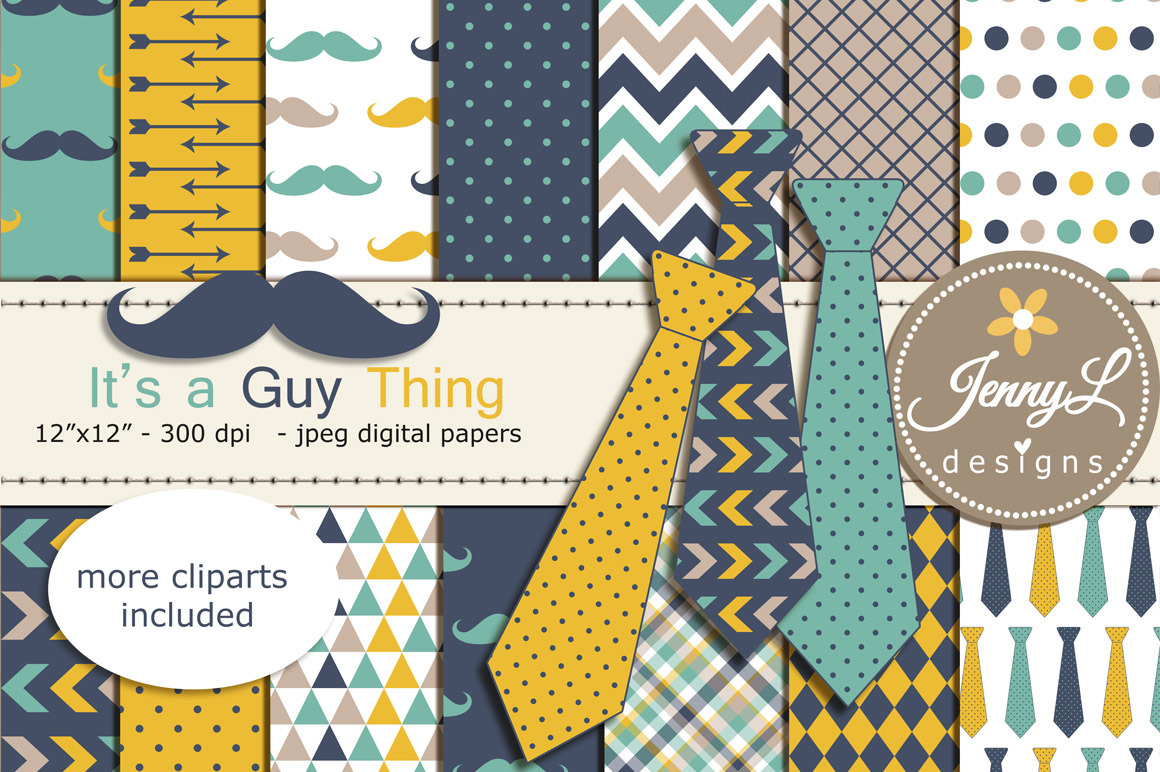 Father's Day Dad Digital Paper, a Pattern Graphic by JennyL Designs