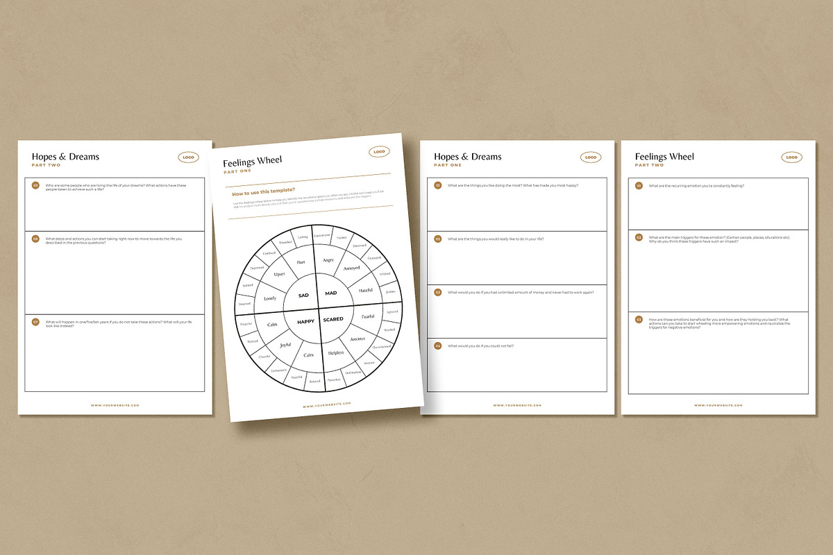 True Self Discovery Worksheets CANVA, a Marketing Template by AndrewPixel