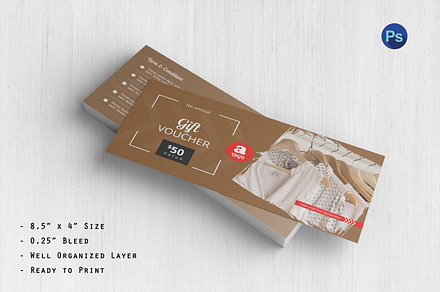 Brown Simple Spa - Gift Voucher | Print Templates ~ Creative Market