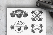 Vintage gym logos & design elements, an Illustration by 1baranov
