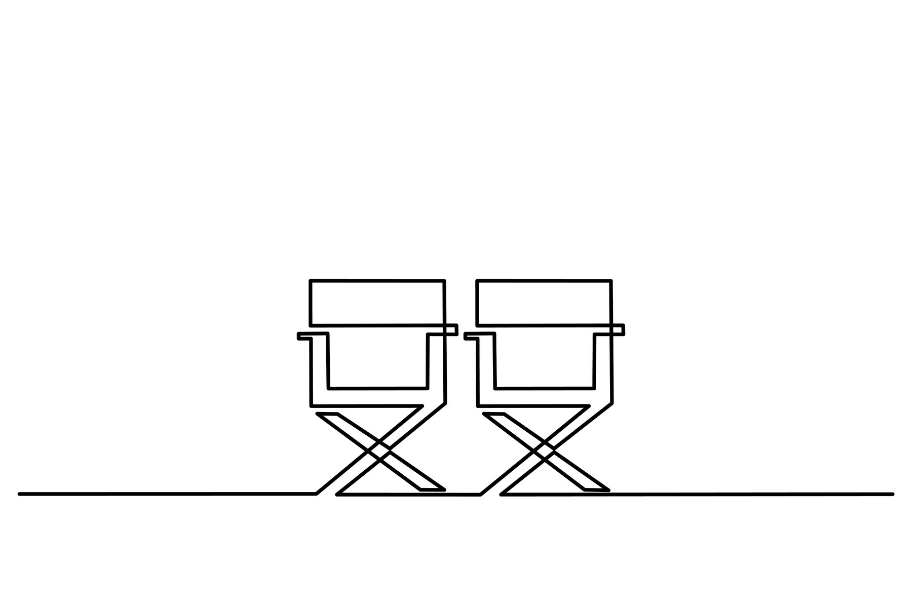 Furniture Chair icon one line draw, an Object Graphic by Valenty