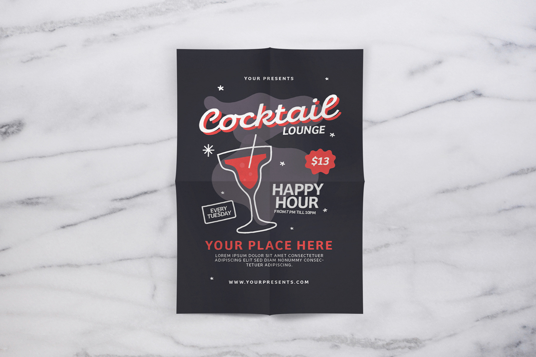 Cocktail Happy Hour Flyer, a Flyer Template by lilyshop