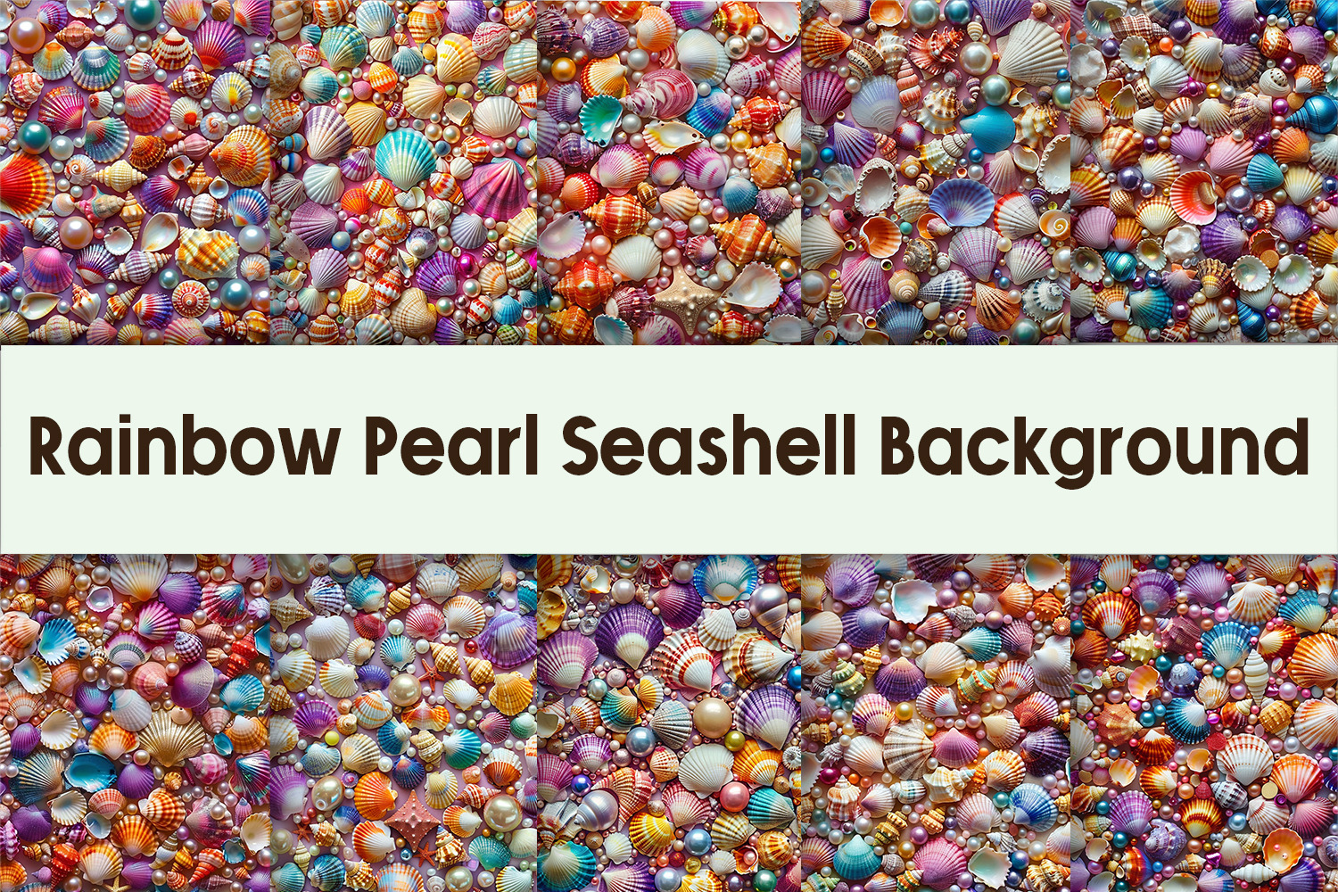 Rainbow Pearl Seashell Background, a Background Graphic by AdriOP