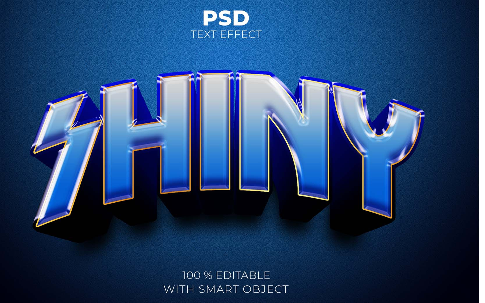 Blue Shiny 3D editable text effect