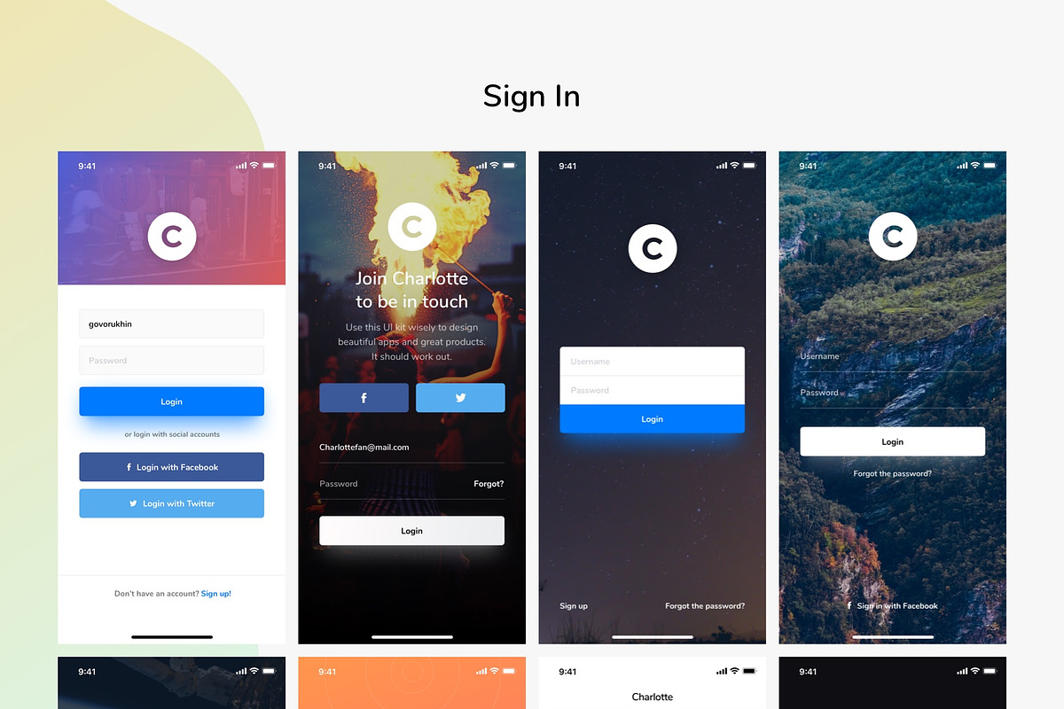 Charlotte iOS UI Kit, an UI Kit Template by Craftwork