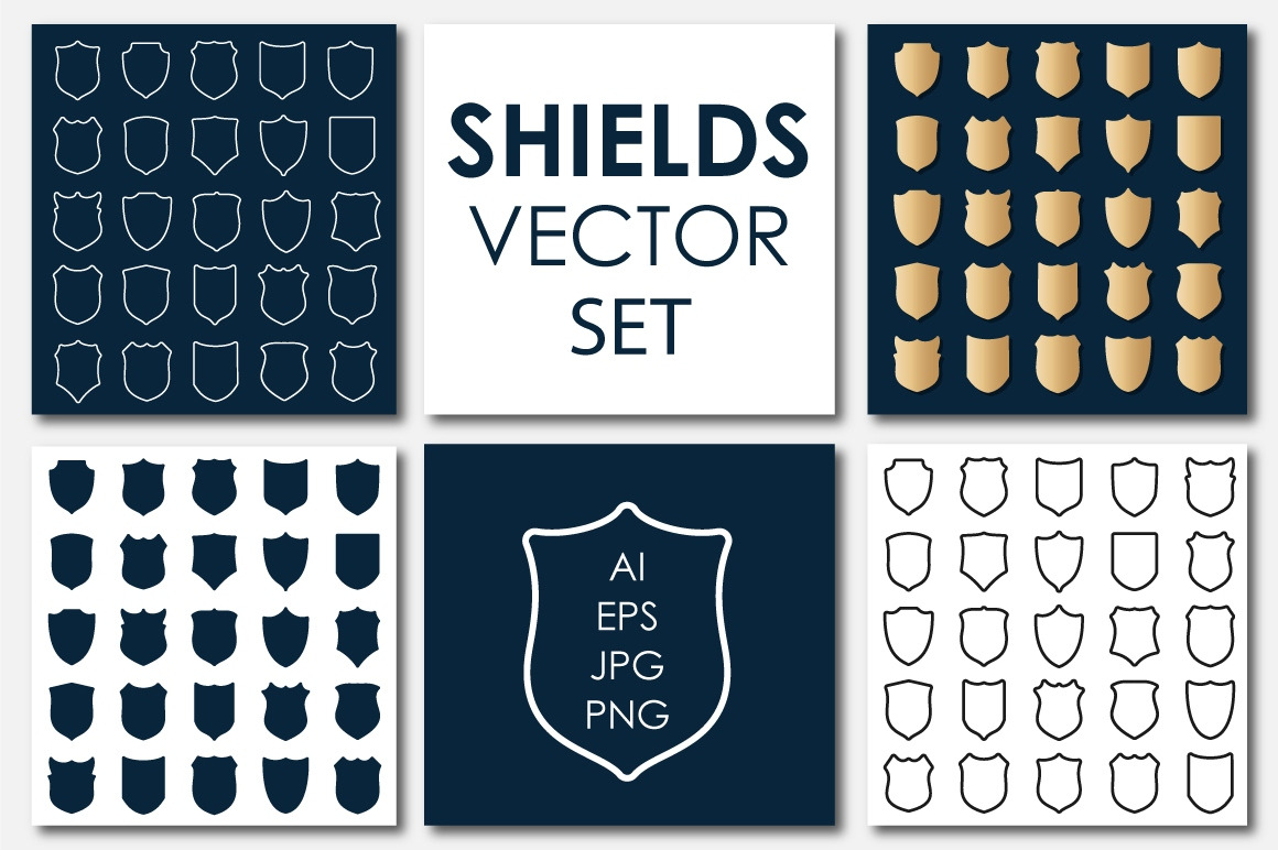 Vector Shields Big Set #2, a Decorative Illustration by MSA-Graphics ...