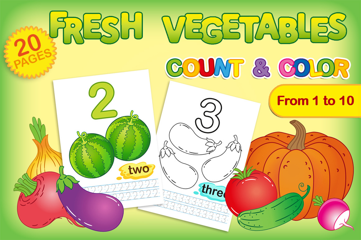 Fresh vegetables, count and color, an Education Illustration by ...