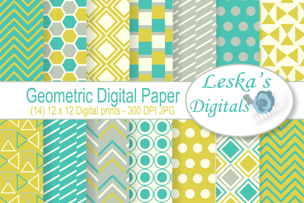 Geometric Digital Patterns, a Pattern Graphic by Leska's Digitals