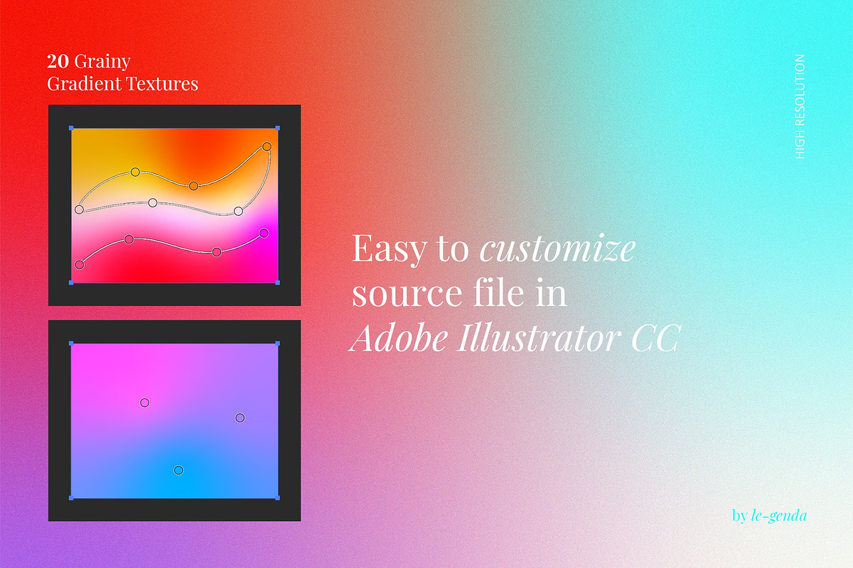 20 Abstract bright gradients, a Texture Graphic by le-genda