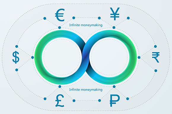 Infinite money making vector icons, an Icon by YershovOleksandr