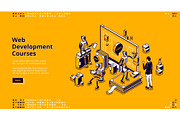 Web development courses isometric | Education Illustrations ~ Creative ...