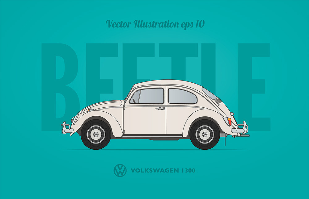 VW Beetle vector blueprint | Product Mockups ~ Creative Market