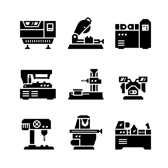 Set icons of machine tool, an Icon by motorama