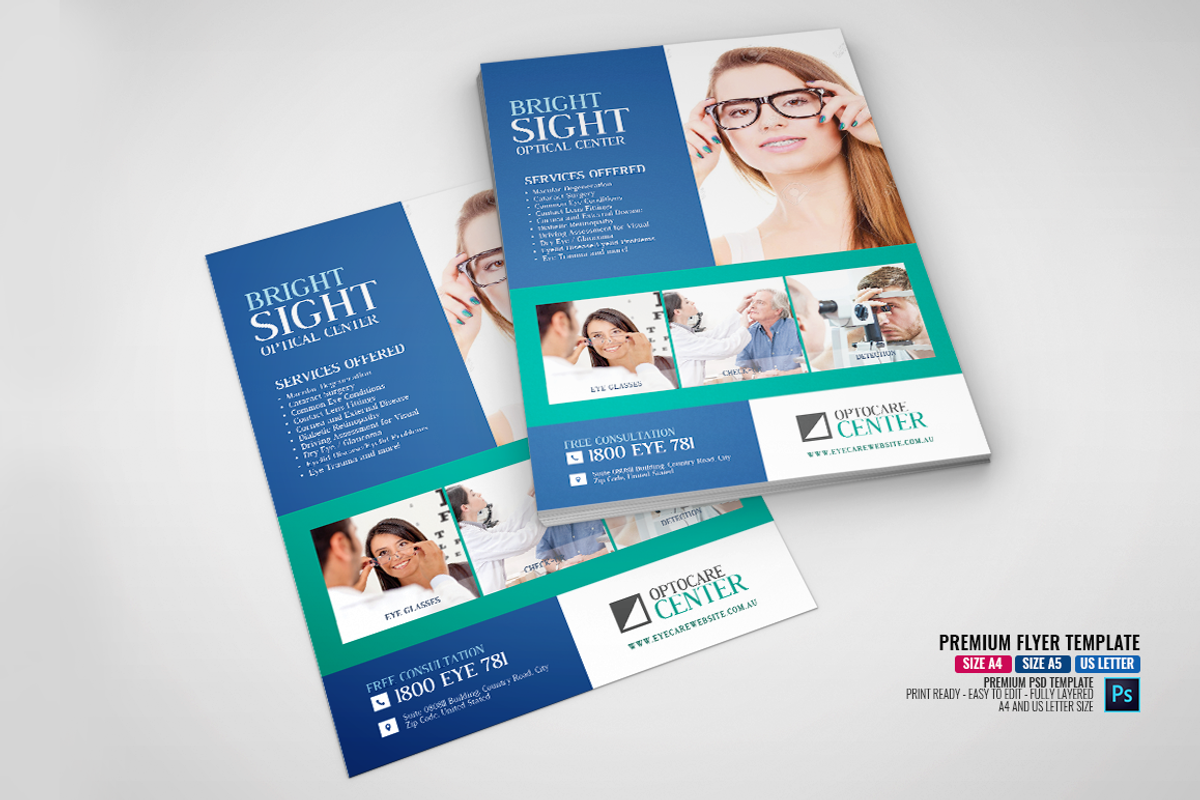 Optometry Services Flyer, a Flyer Template by PSDPixel | Creative Market