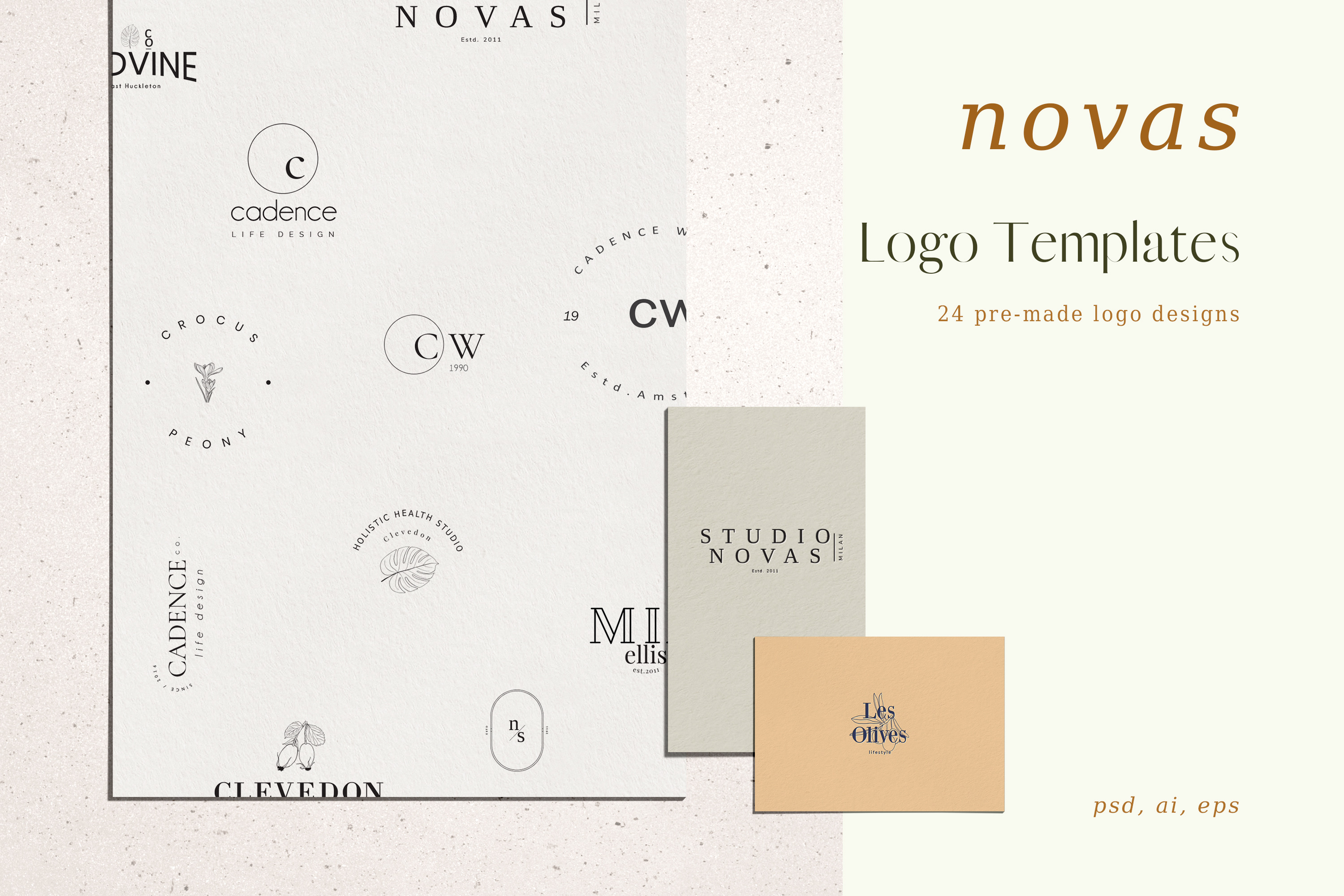 Novas, Pre-made logo Set of 24 logos