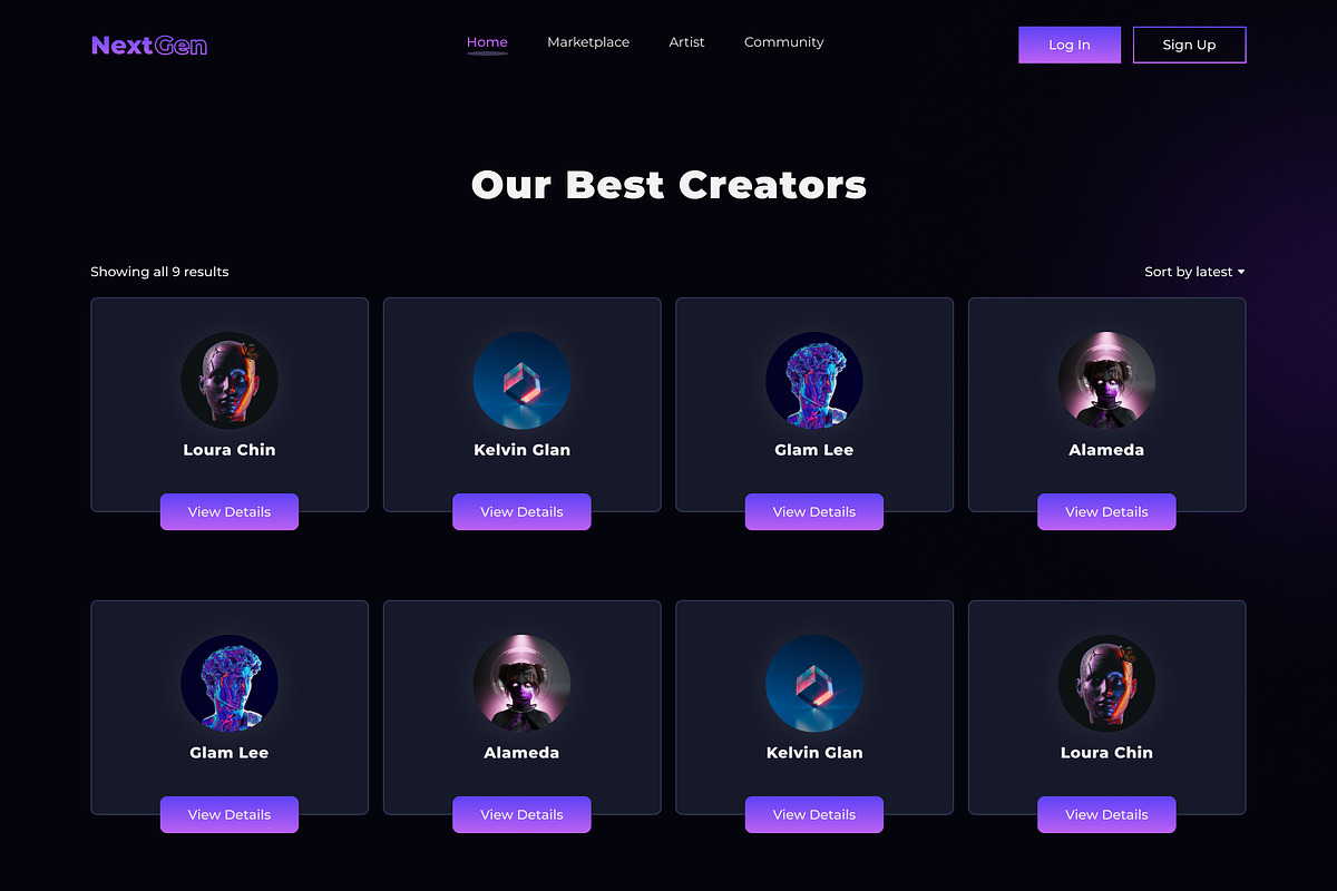 NextGen NFT Marketplace Figma Template