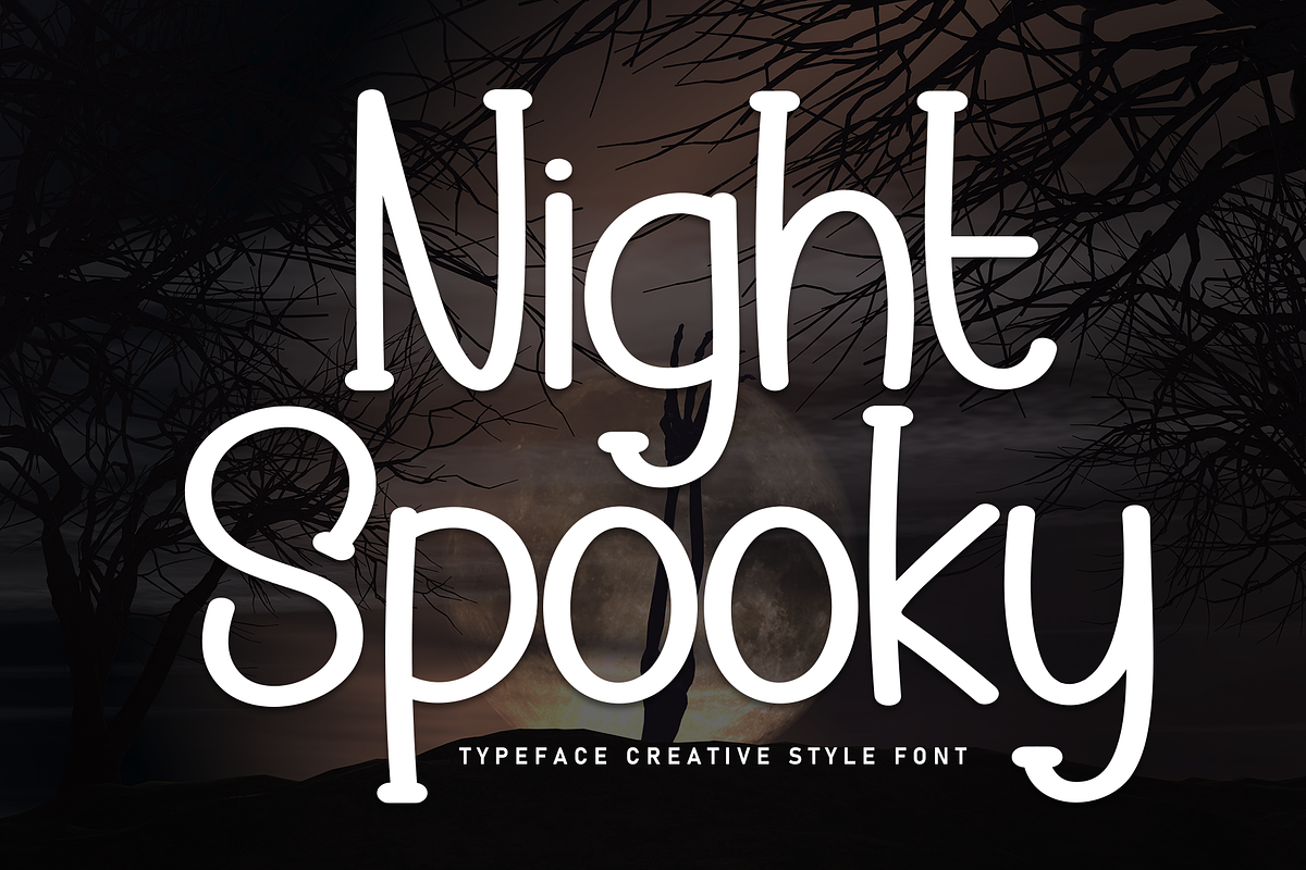 Night Spooky | Script Font, a Script Font by Scratchones