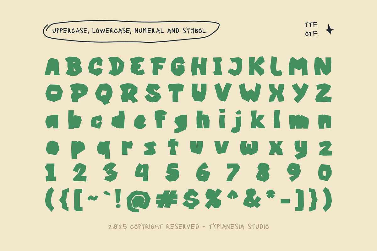 Paper Kuto - Papercut Style Font, a Font by Typia Nesia
