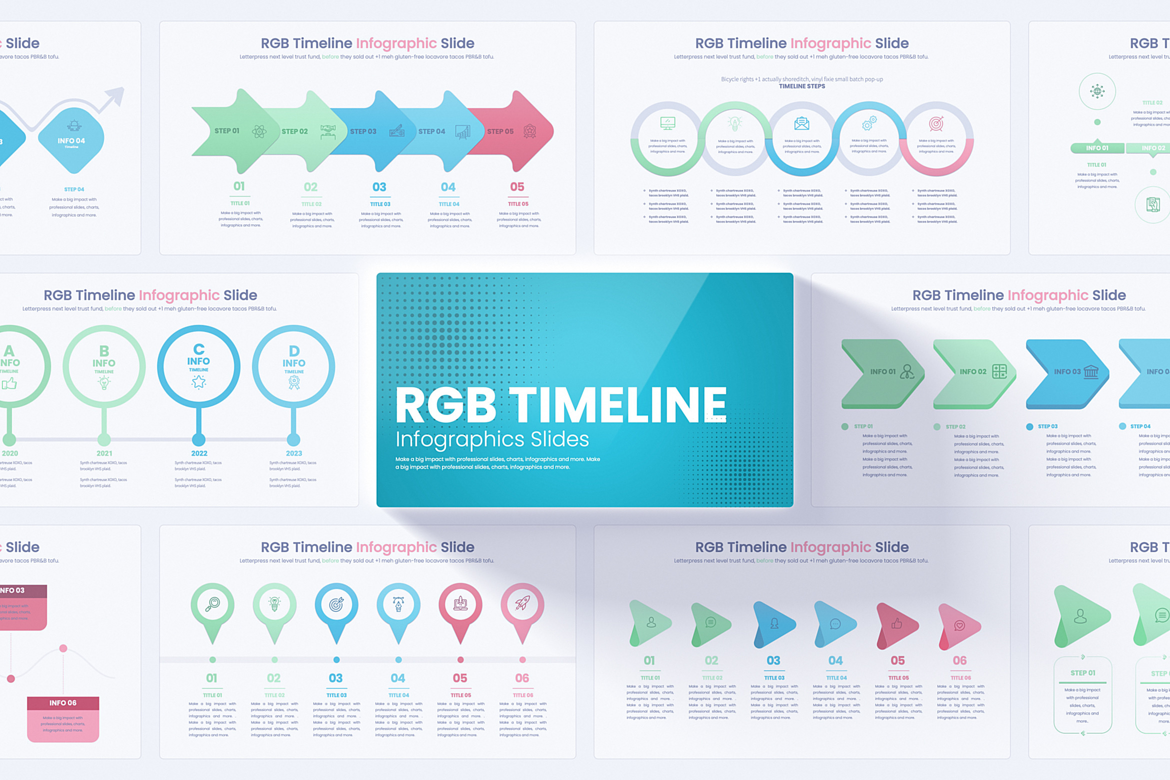 RGB Timeline PowerPoint Slides, a Presentation Template by Pulsecolor