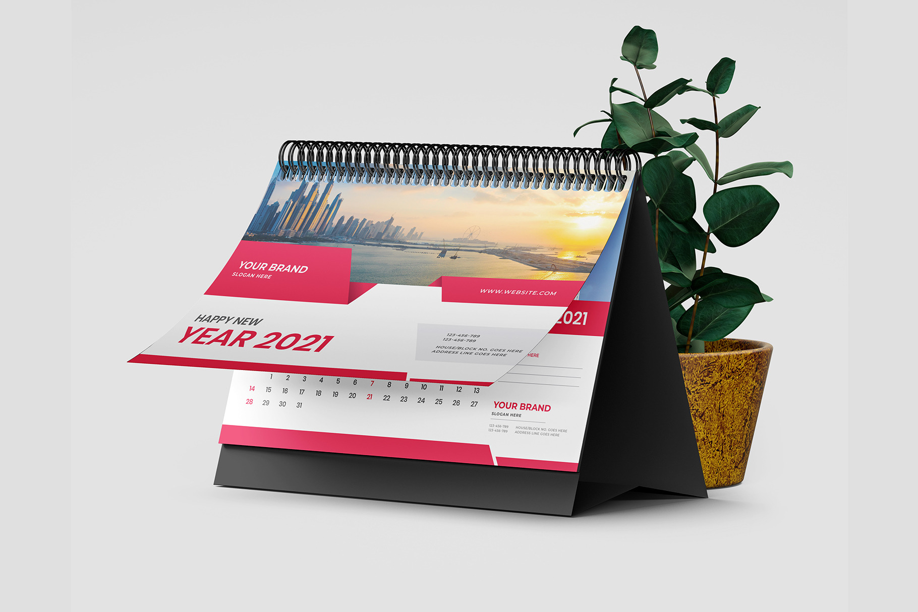 2021 Desk/Table Calendar Design, a Stationery Template by U_Design