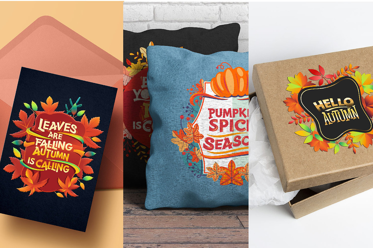 Fall and Thanksgiving Bundle Cards, an Illustration by defarmerdesign