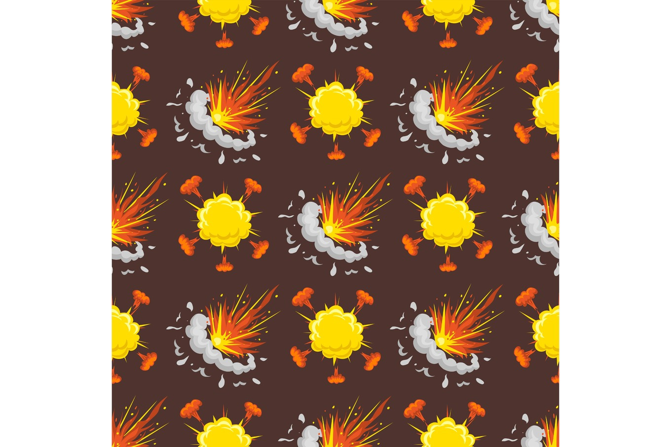 Cartoon explosion boom effect seamless pattern animation game sprite ...