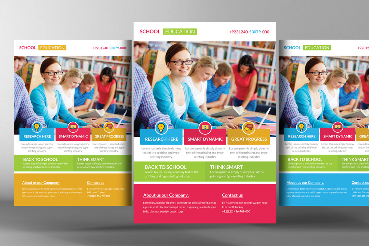 5 Education Flyers Bundle, a Flyer Template by graphicforest