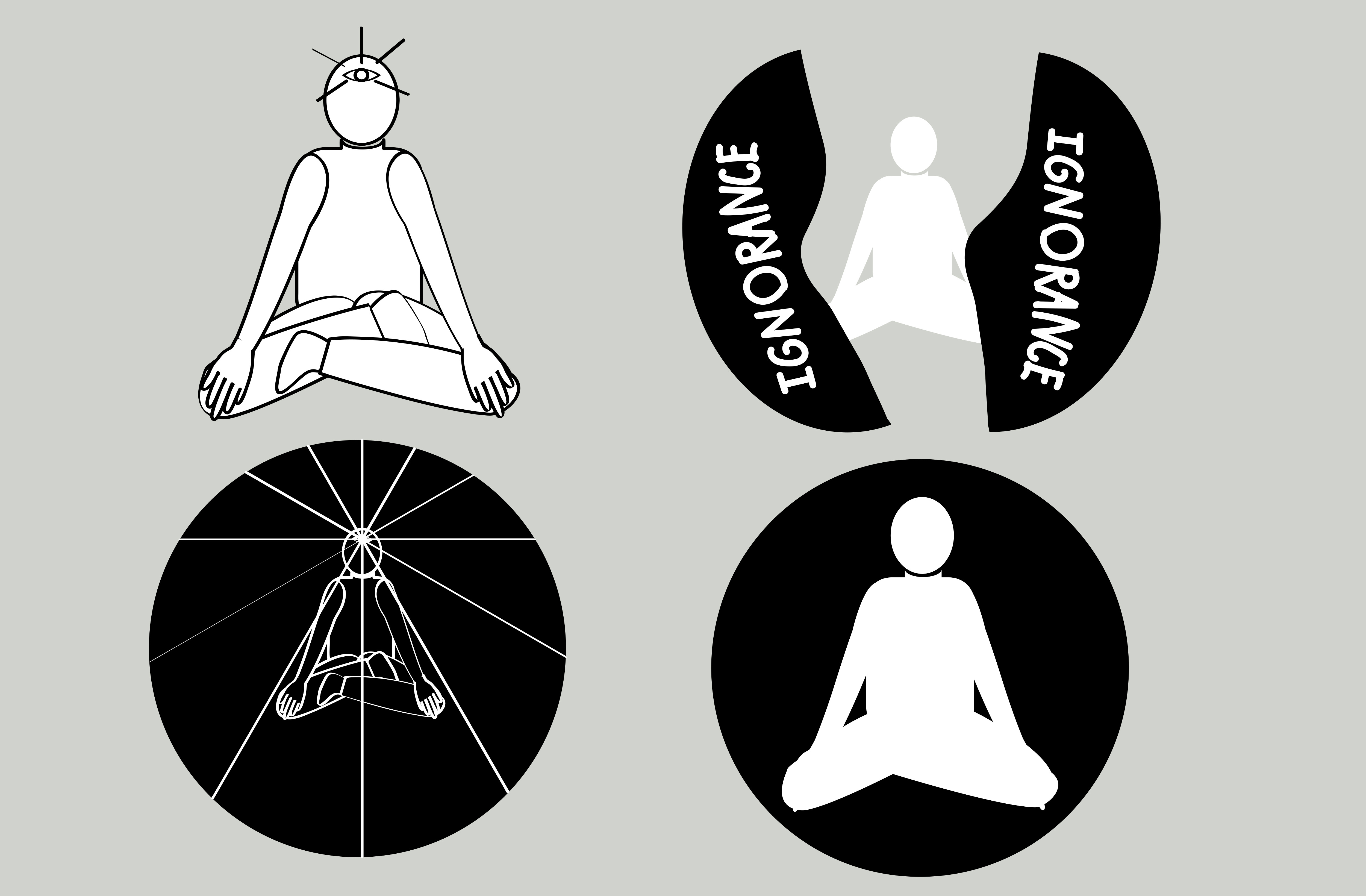Meditation yoga 4 shapes set | Healthcare Illustrations ~ Creative Market