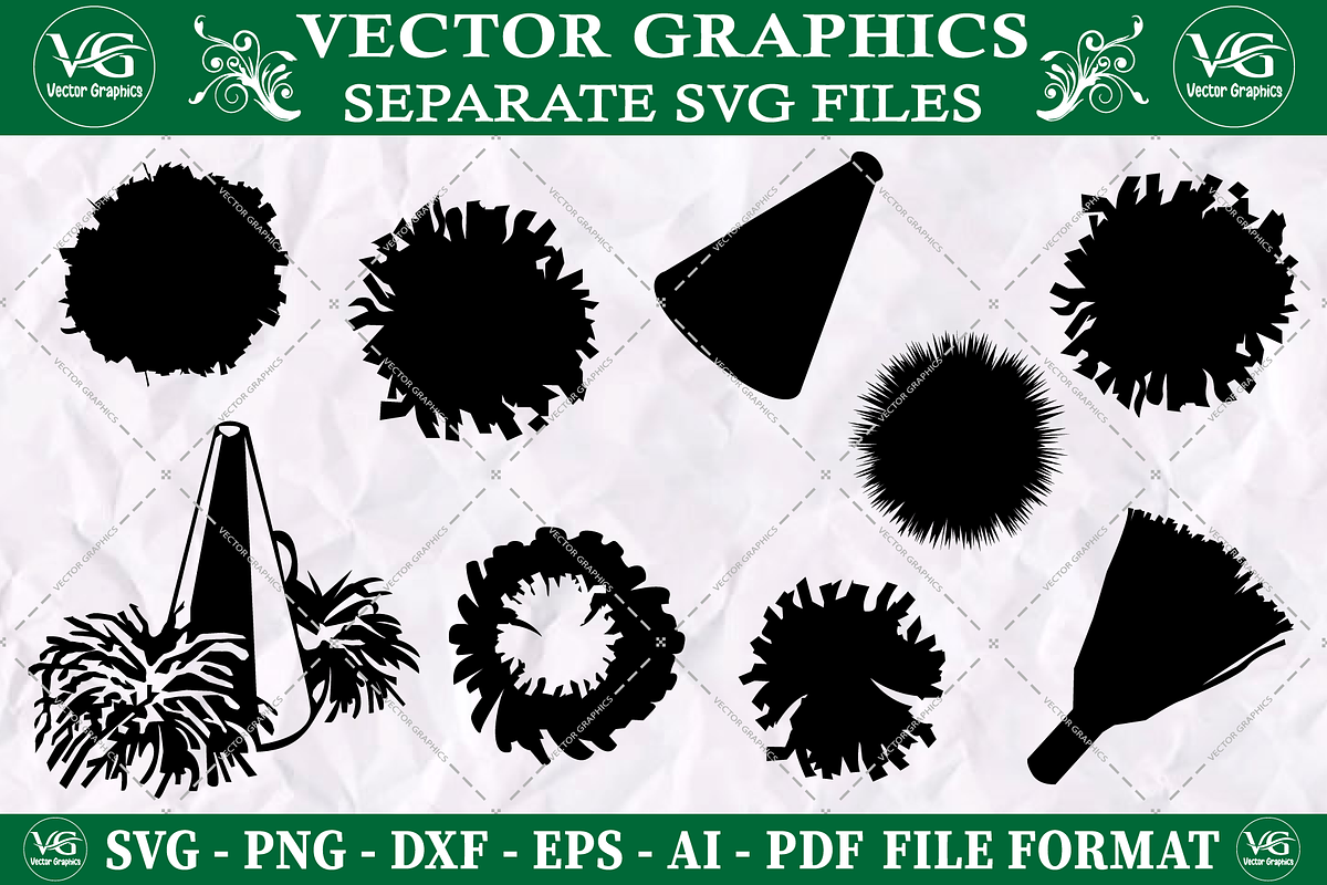 Pom Poms Svg, Cheerleader, Pom Poms, an Illustration by Vector Graphics
