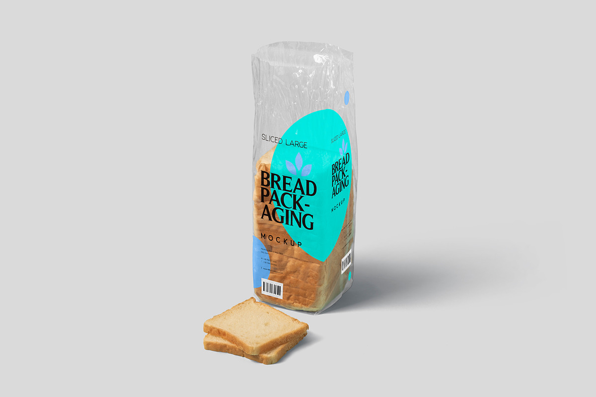 Clear Sliced Bread Packaging Mockups, a Packaging Mockup by GfxFoundry