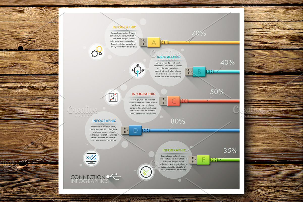 Connection Infographics Set, a Presentation Template by Andrew Kras Design
