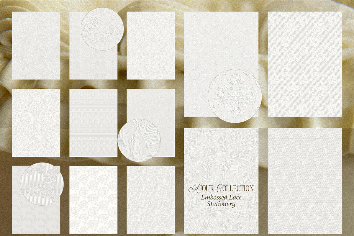 Ajour Embossed Lace Stationery, a Texture Graphic by alonahaidash