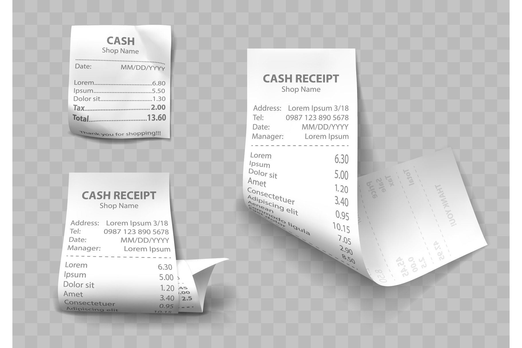 Realistic shop cash receipt, paper, a Finance Illustration by art PVP ...