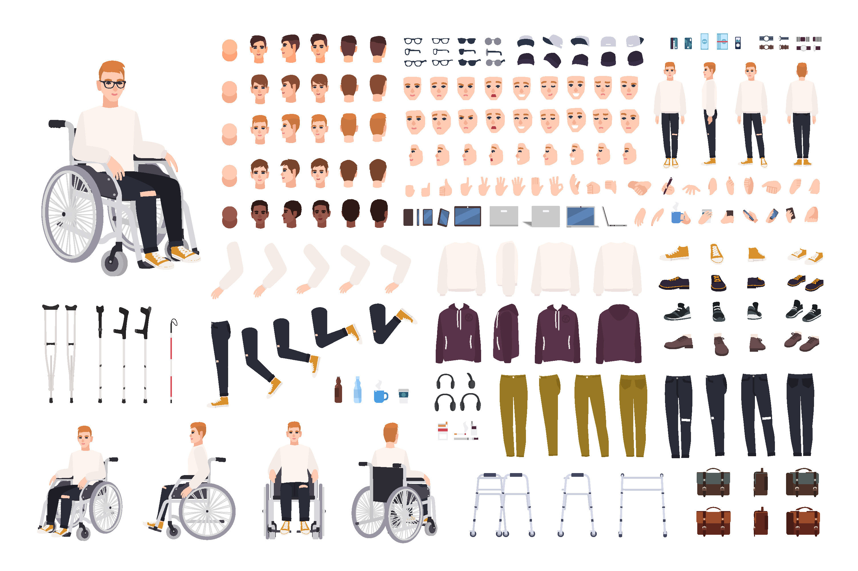 Disabled man - DIY kit, a Person Illustration by Good Studio