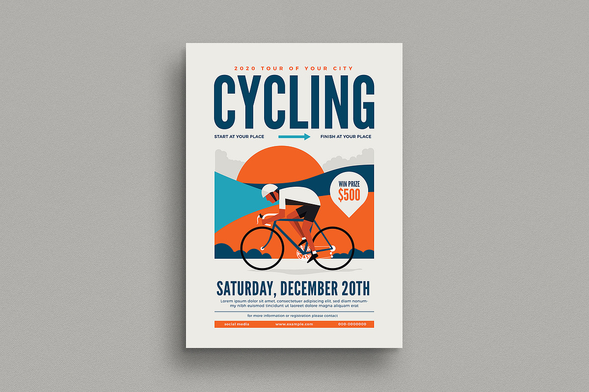 Cycling Flyer, a Flyer Template by Guuver | Creative Market