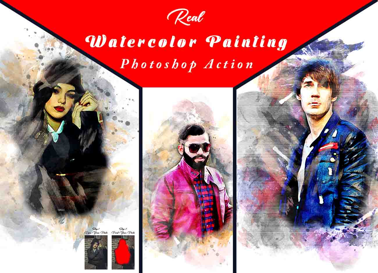 Real Watercolor Painting Ps Action, an Action Add-On by Studio Retouch