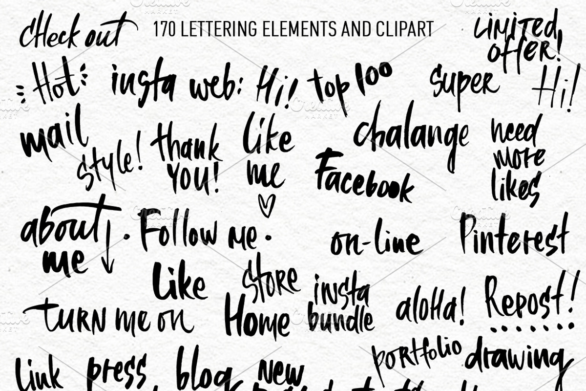 Social Media Lettering Set, a Social Media Template by Ann Astro