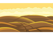 Arable field landscape. Plowed, a Texture Graphic by Vector illustrations