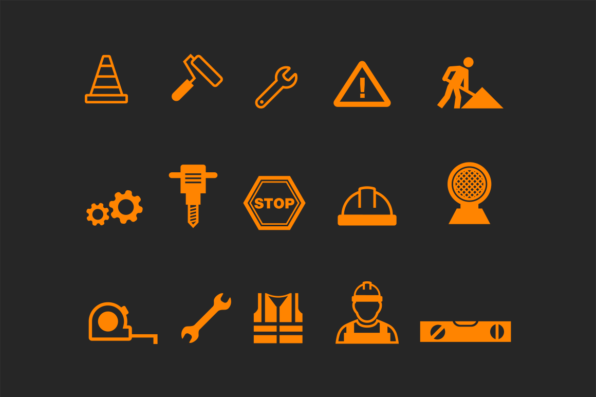 15 Under Construction Icons, an Icon by Creative VIP