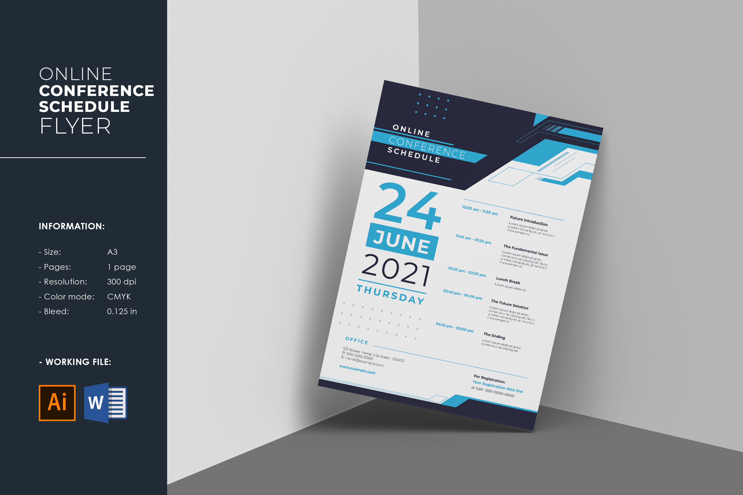 Online Conference Schedule Flyer, a Flyer Template by Template Shop ...