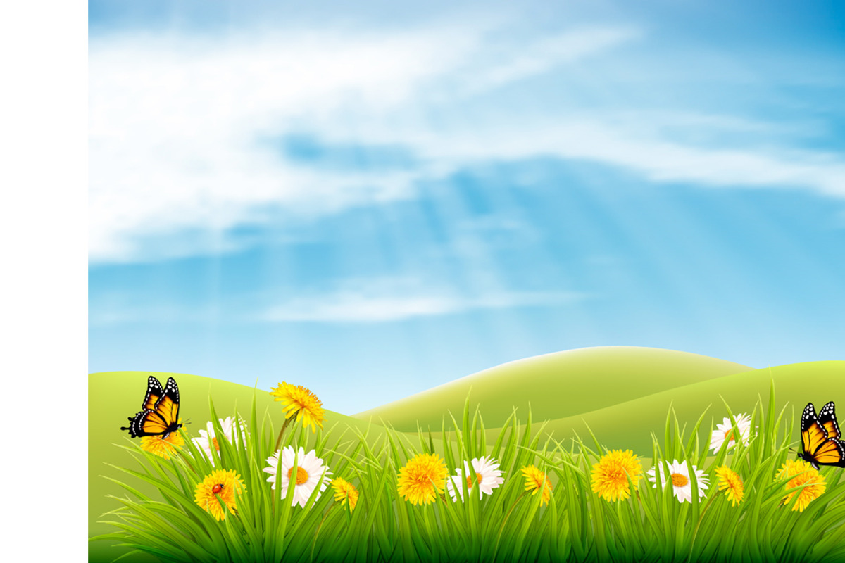 Spring nature landscape background, a Texture Illustration by ecco ...
