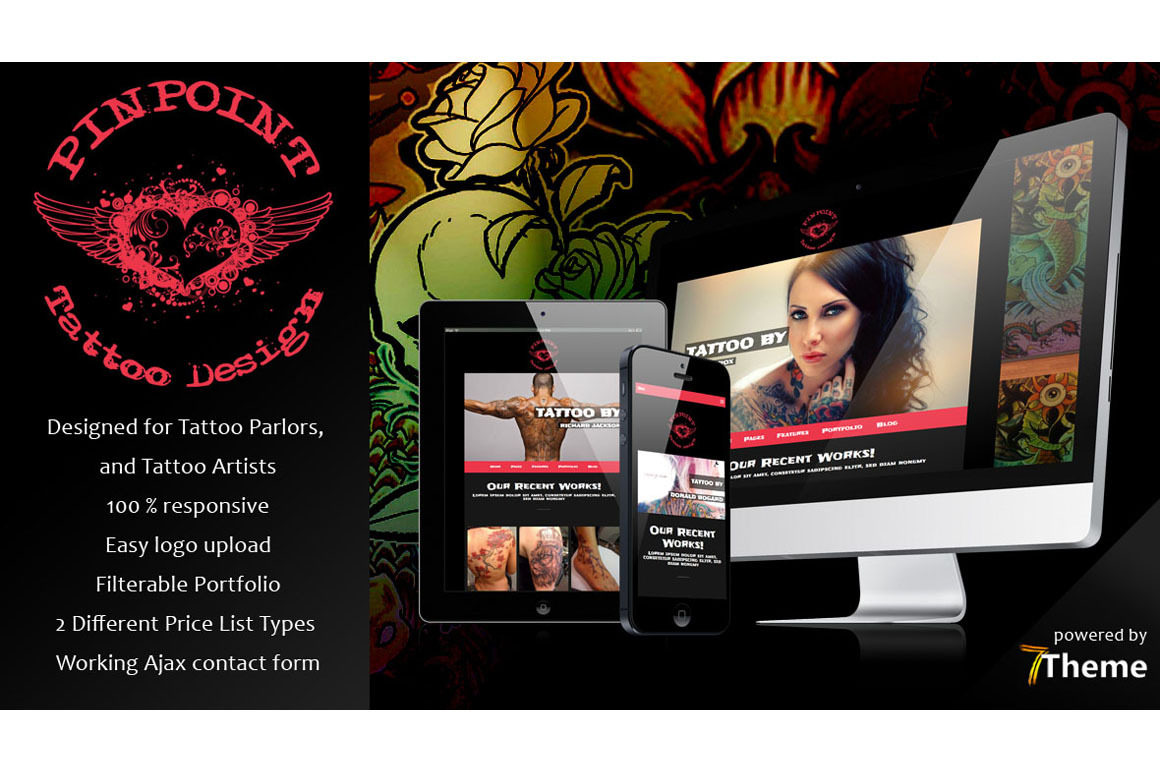 Pinpoint - Tattoo Studio WP Theme, a WordPress Template by 7Theme | Creative Market