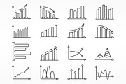 Graphs Line Icons, an Outline Icon by PixMarket