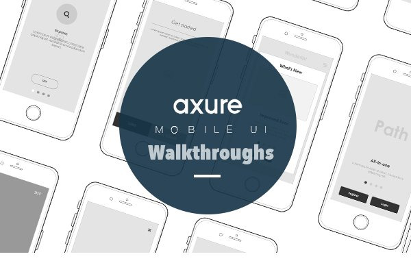 Axure Mobile UI for walkthroughs, a Wireframe Template by Humble UX